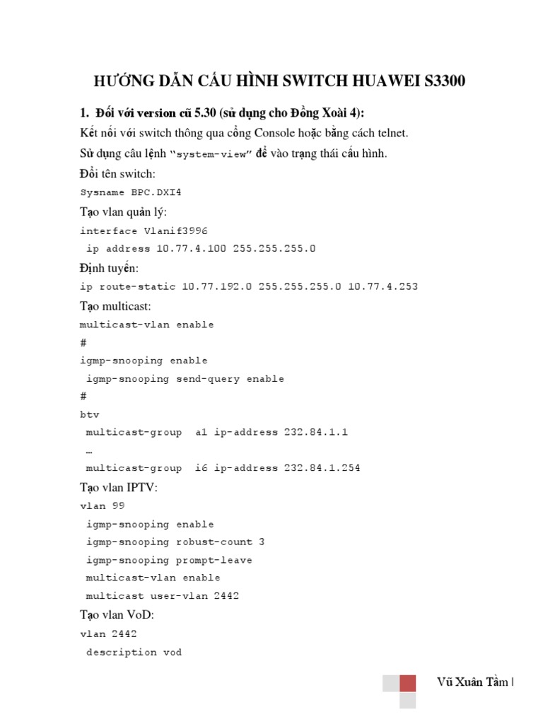 Huong Dan Cau Hinh Switch Huawei S3300 | PDF