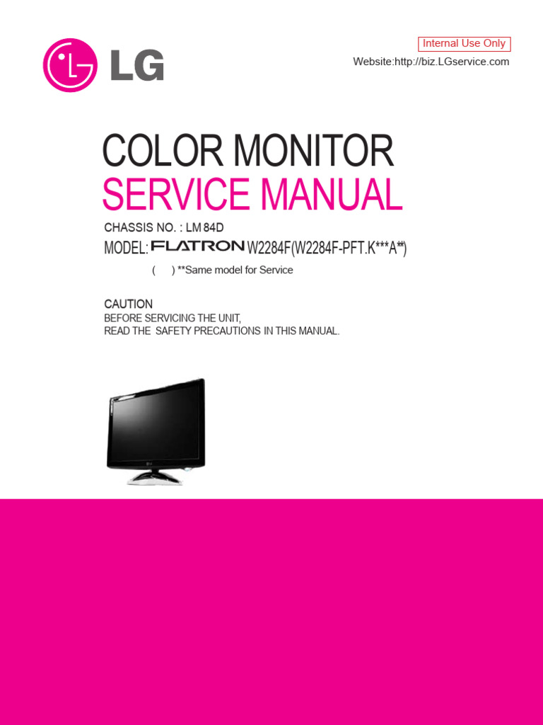 LG FLATRON W2284F Service Manual | PDF | Rectifier | Printed Circuit Board