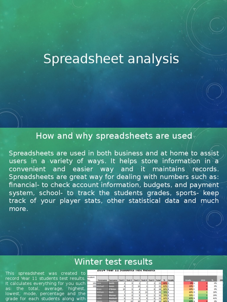 Spreadsheet Analysis | PDF | Spreadsheet | Computing