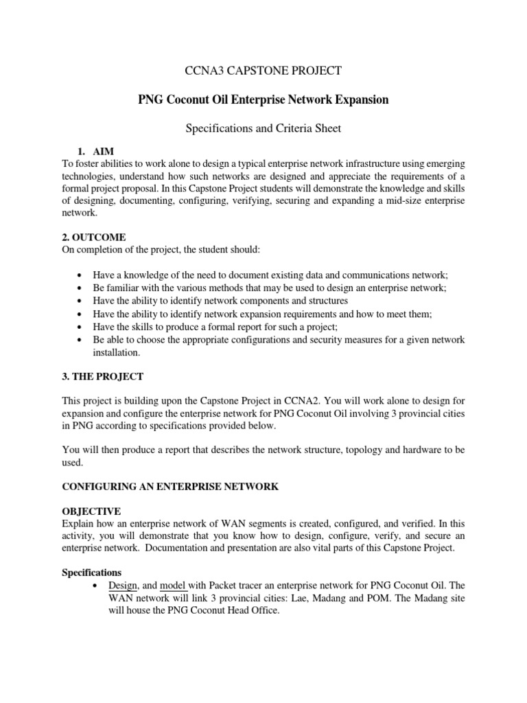 Capstone Project CCNA3 2016 | PDF | Router (Computing) | Computer Network