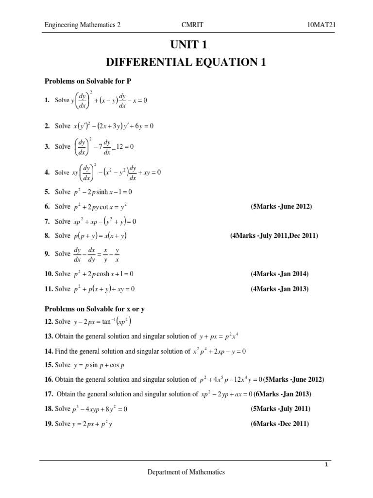 M2 Engineering Mathematics Key Questions | PDF | Theoretical Physics ...