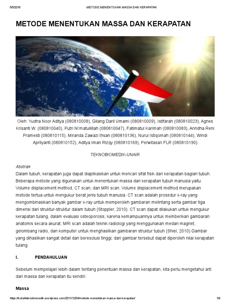 Rapat Massa Zat Cair | PDF