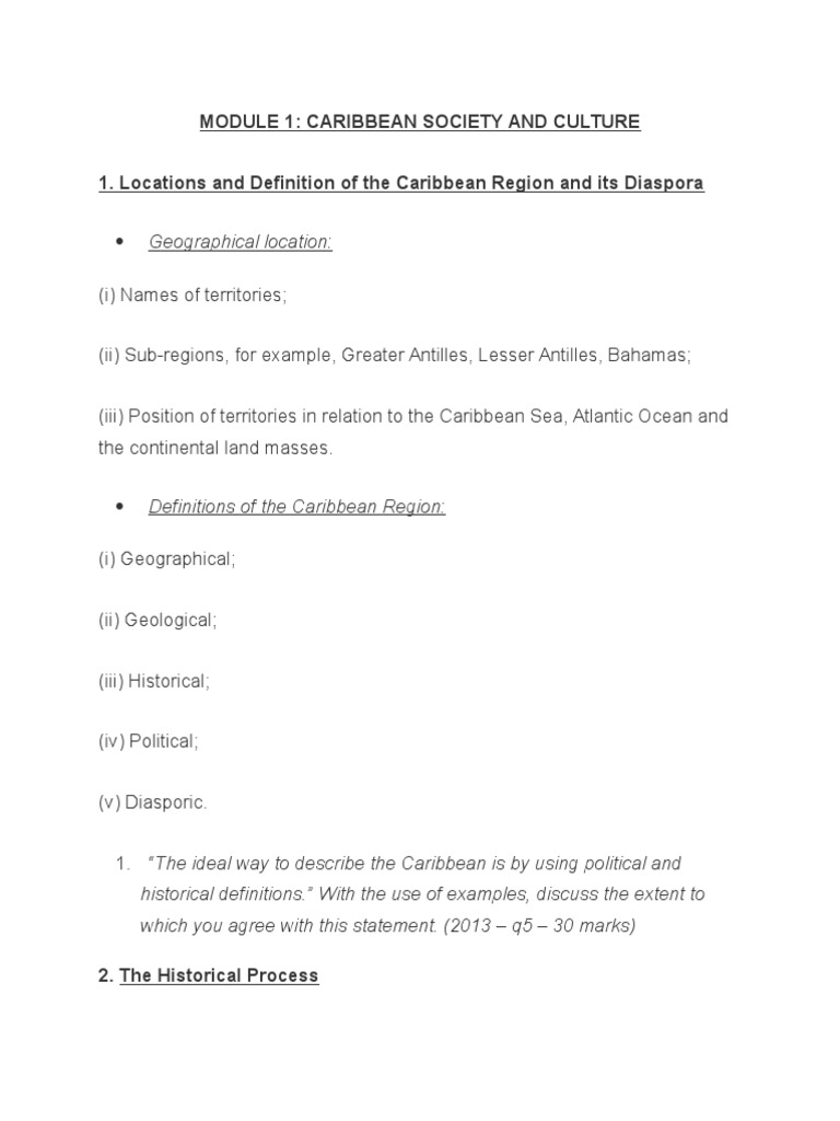 Caribbean Studies Essays | PDF | Economic Development | Natural Disasters