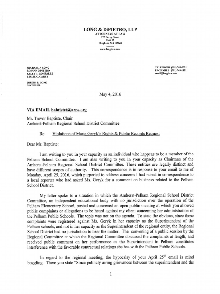 Letter From Attorney Mike Long For RSC | PDF