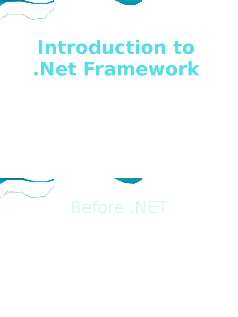 Introduction To .Net Framework | PDF