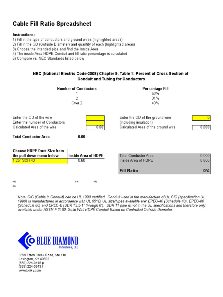 Cable Fill Ratio Guide | PDF | Home & Garden