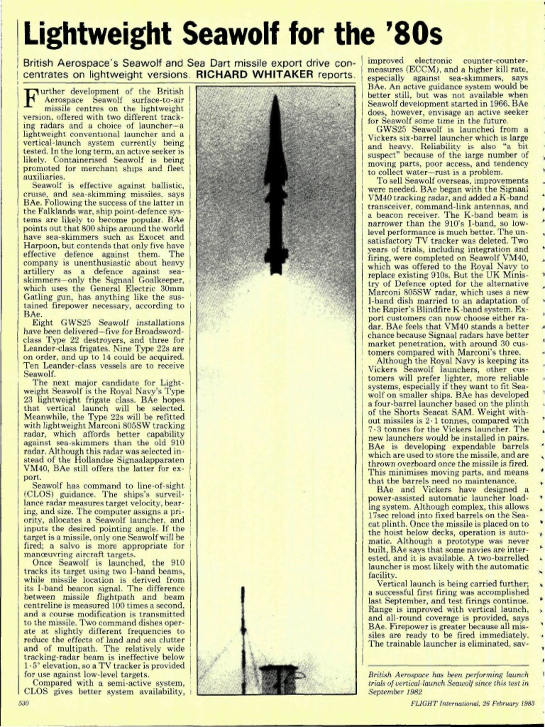 Lightweight Seawolf Missile Innovations | PDF | Missile Types ...