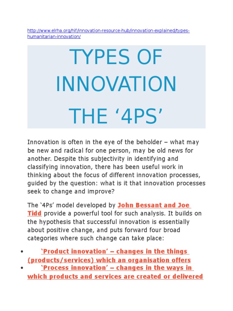 4ps of Innovation | Aids | Humanitarian Aid