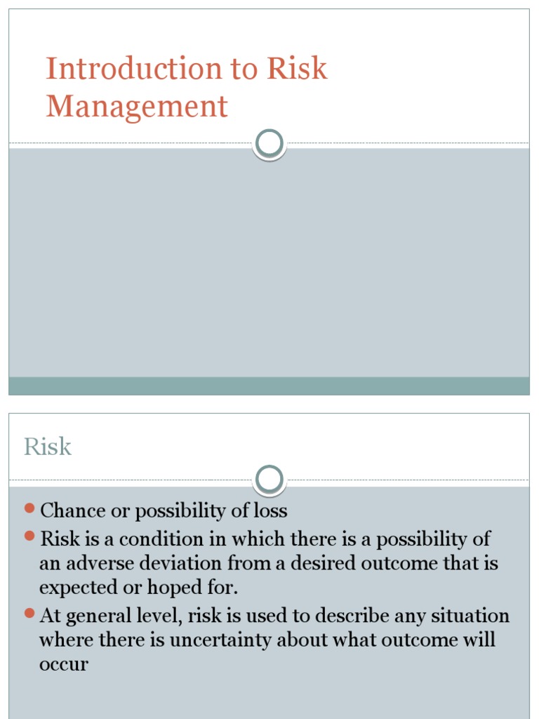 Introduction To Risk Management and Types of Risks | PDF | Uncertainty ...