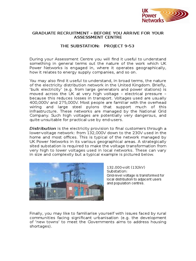 01 UKPN 2013 Grad Selection - Before You Arrive | PDF | Electric Power ...