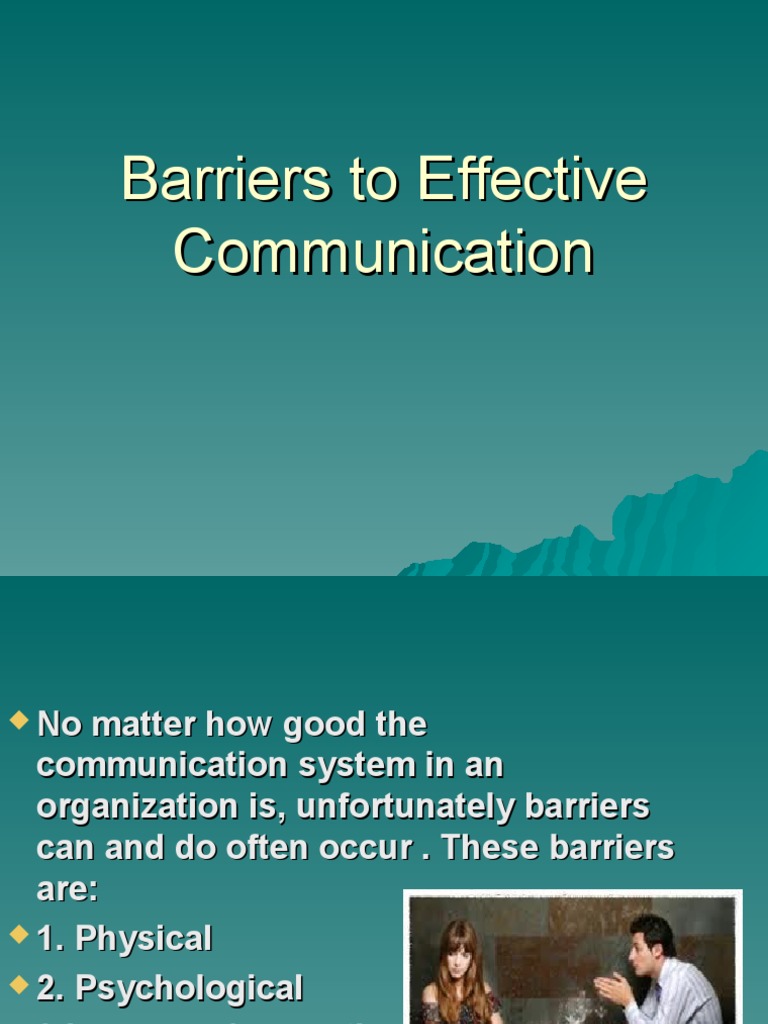 Barriers To Effective Communication | PDF | Attitude (Psychology ...