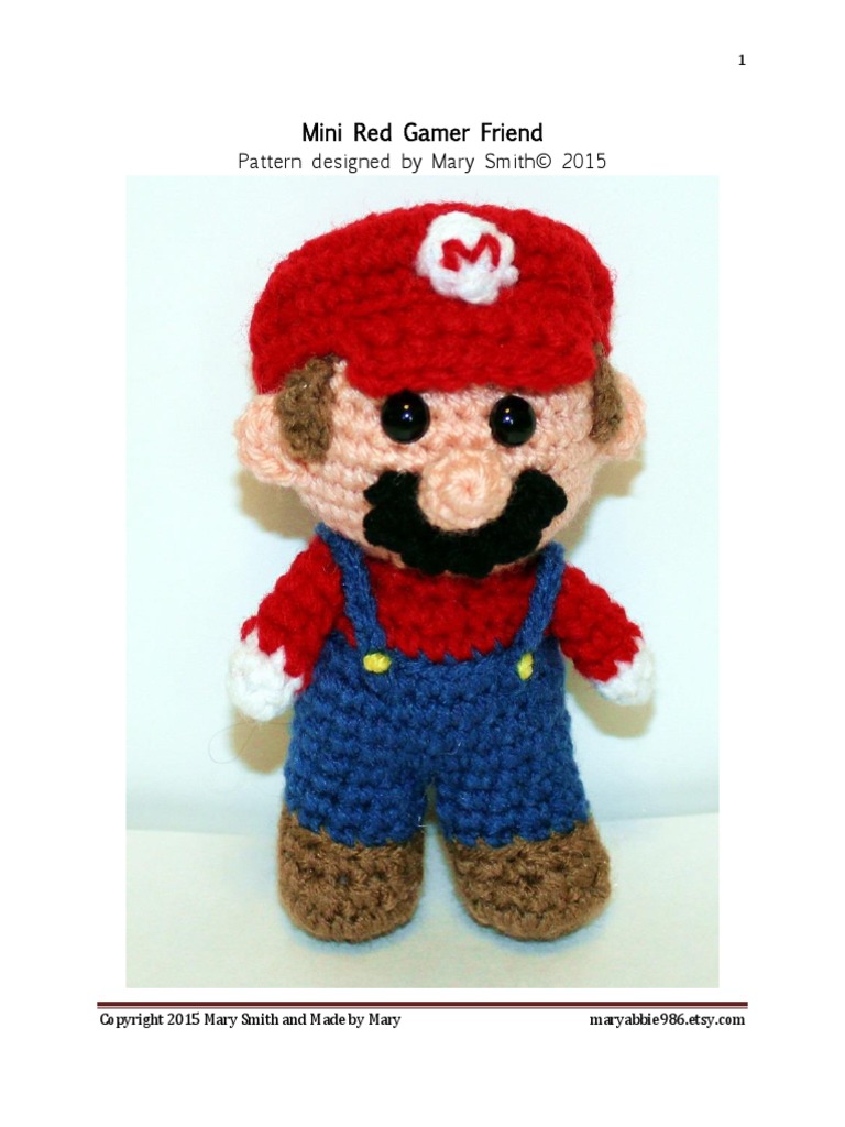 Mario Chibi | PDF | Etsy | Crochet