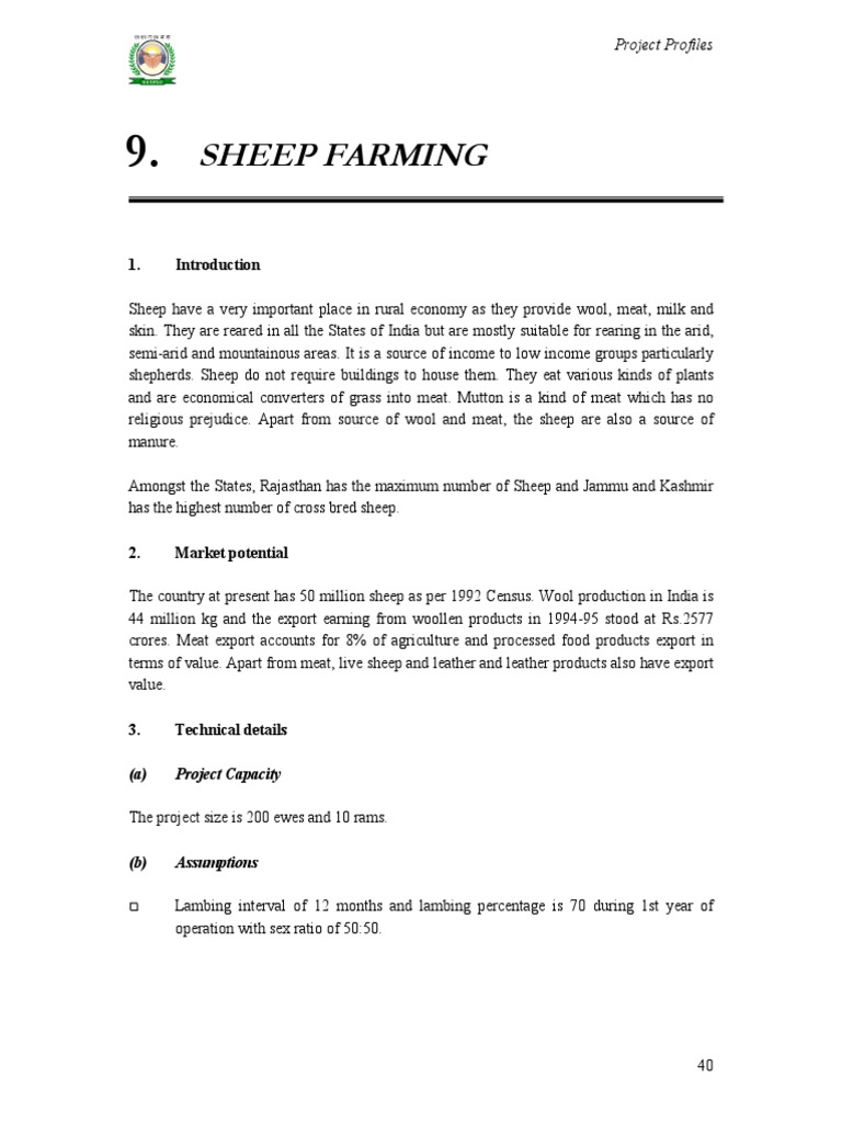 Sheep Farming: Project Profiles | PDF | Lamb And Mutton | Sheep