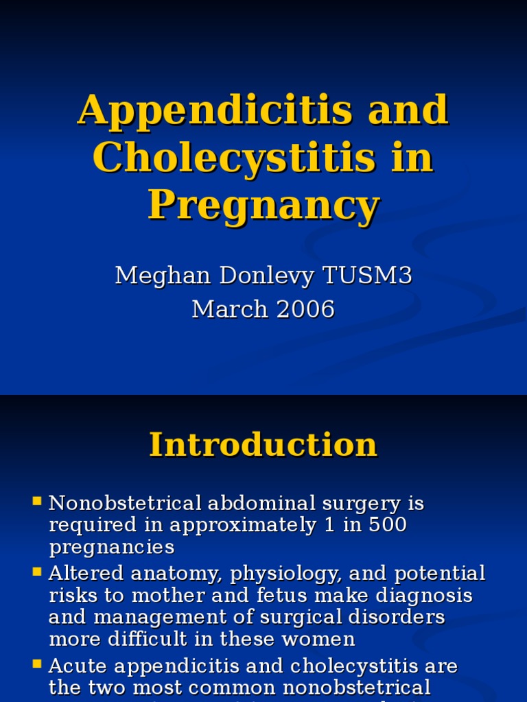 Appendicitis & Cholecystitis in Pregnancy | PDF | Rtt | Medical Specialties
