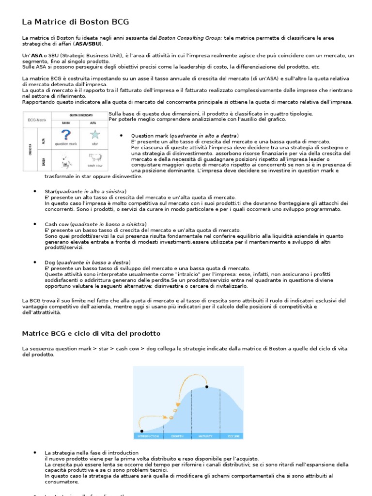 La Matrice Di Boston BCG | PDF