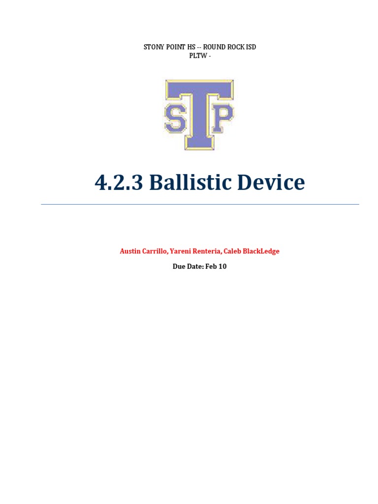 Ballistic Device Design Project Overview | PDF