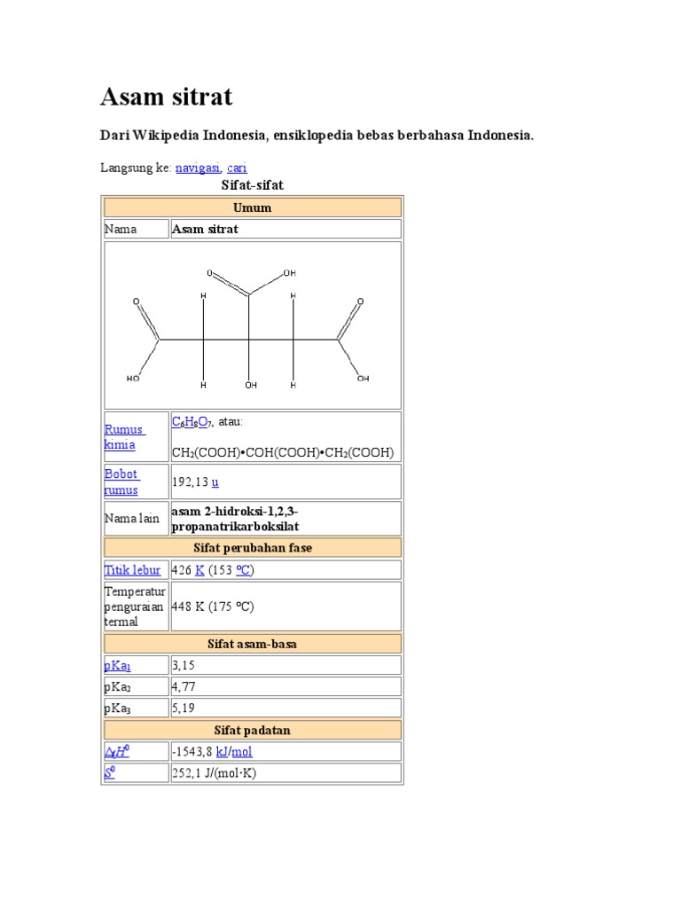 Asam Sitrat | PDF