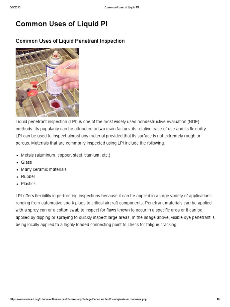 Liquid Penetrant Inspection Guide | PDF | Technology & Engineering