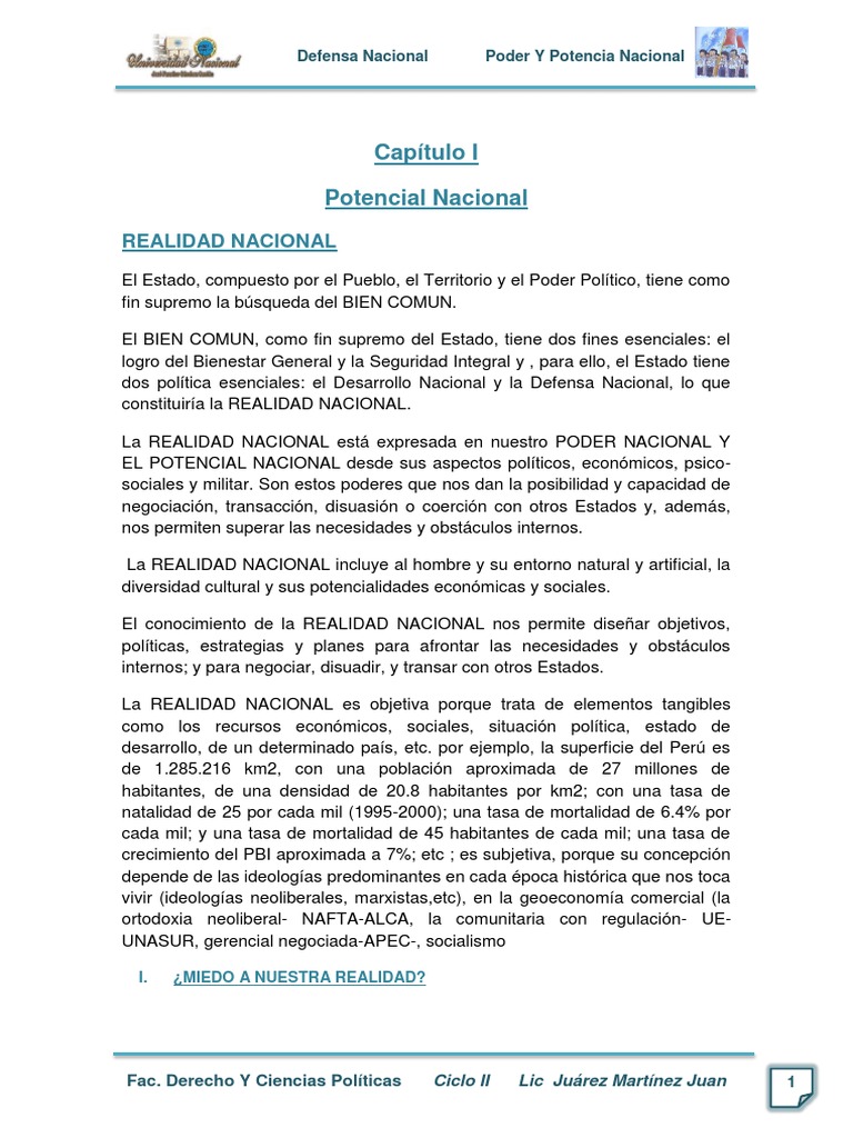 El Potencial y Poder Nacional | PDF | Perú | Imperio Inca