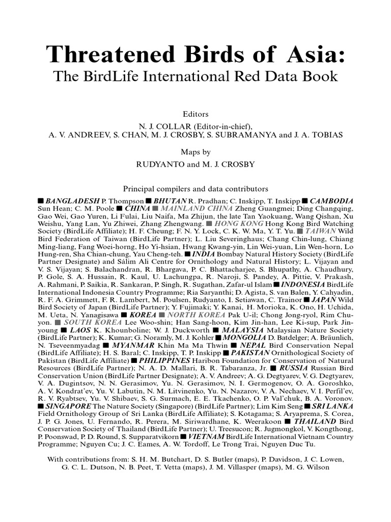 N.J. Collar Threatened Birds of Asia The BirdLife International Red ...