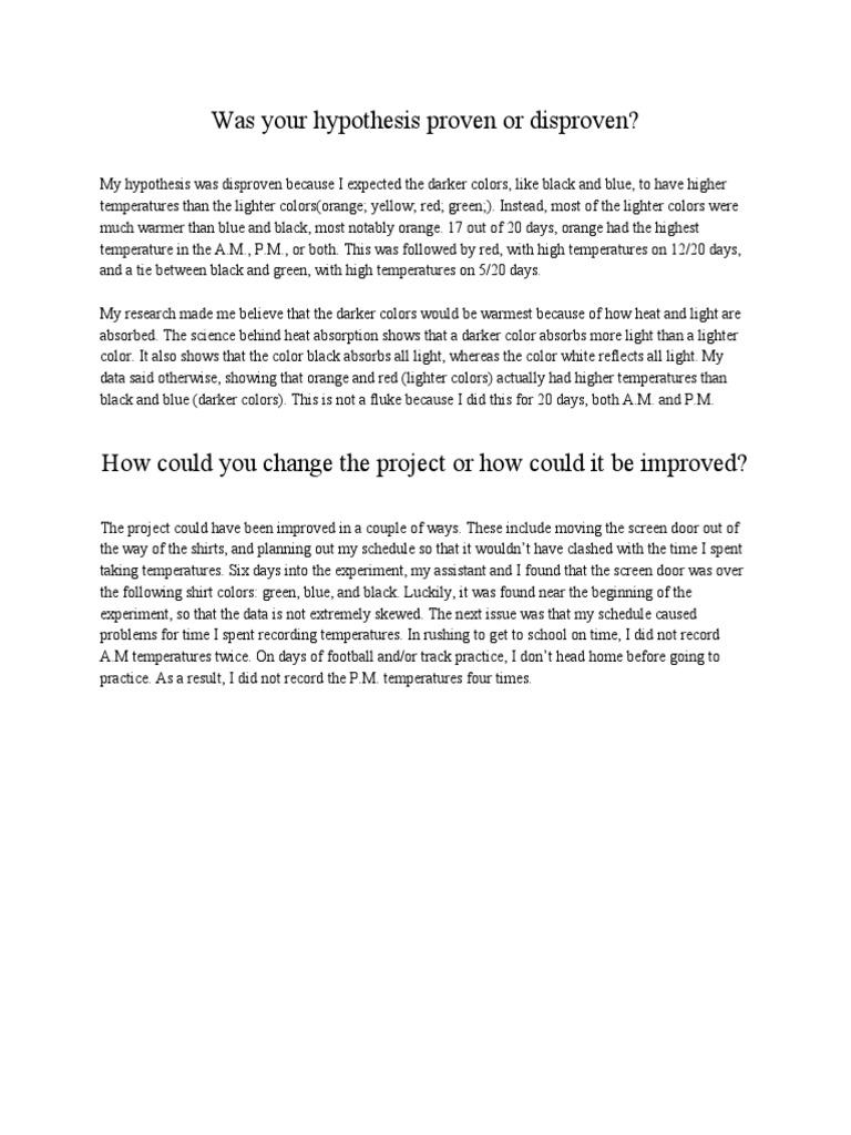 Color Temperature Experiment Results | PDF