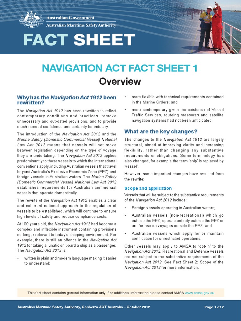 Fact Sheet 1 | PDF | Navigation | Australia