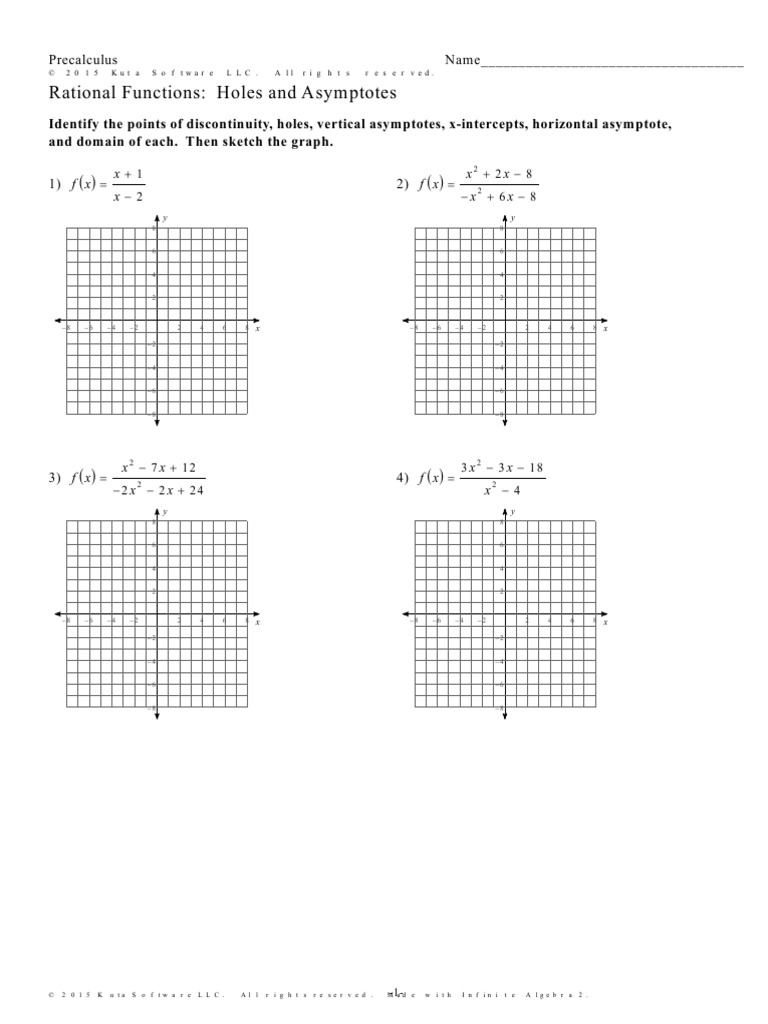 Rational Functions Holes and Asymptotes | PDF | Asymptote ...
