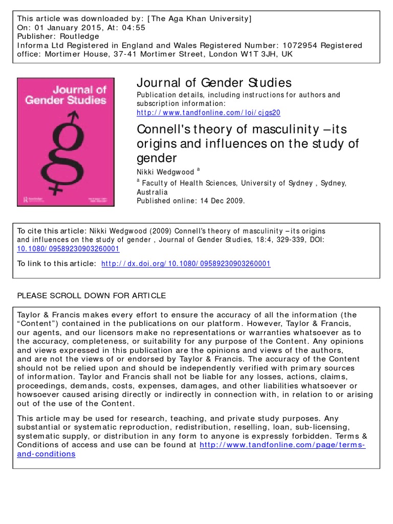 Connell's Masculinity Theory Explained | PDF | Masculinity | Gender