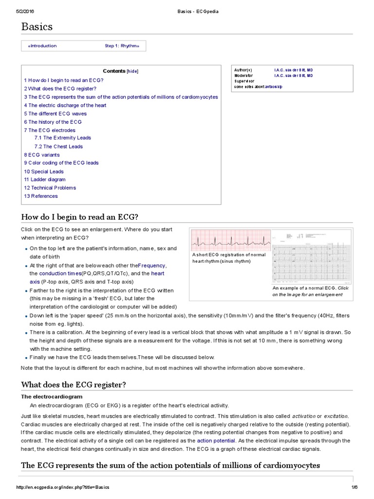 Basics - ECGpedia | PDF | Electrocardiography | Atrium (Heart)