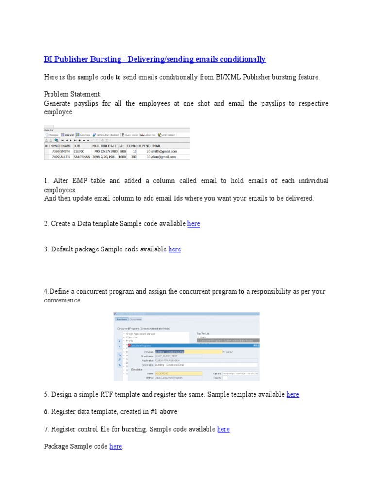 Bi Publisher Bursting Xml Pdf Portable Document Format Computer File