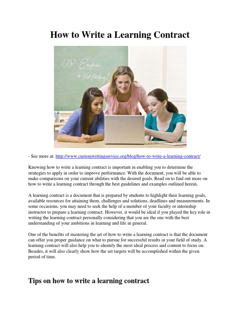 How to Write a Learning Contract.pdf | Goal | Evaluation