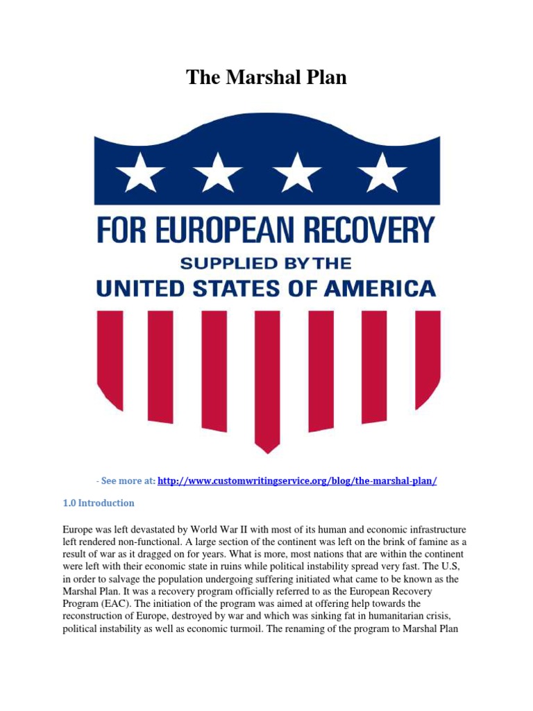 The Marshal Plan PDF | PDF | Marshall Plan | European Union