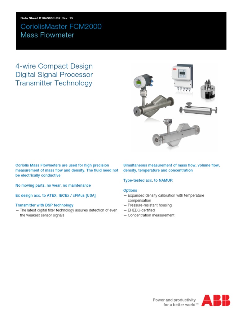 ABB CoriolisMaster FCM2000 | PDF | Flow Measurement | Digital Signal ...