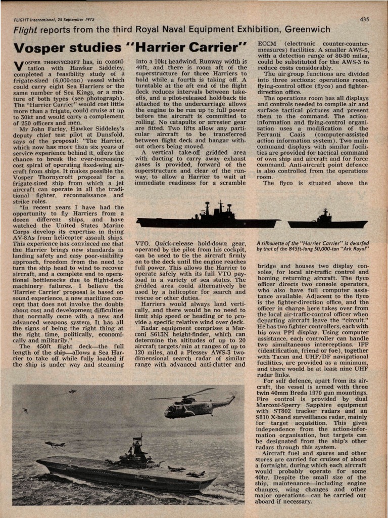 FlightGlobal - Vosper Harrier Carrier | PDF | Takeoff | Flight Deck