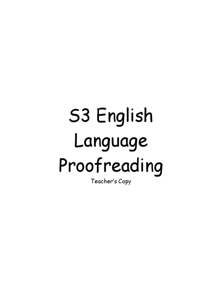 Form 3 Proofreading Exercises Key | PDF | Foods