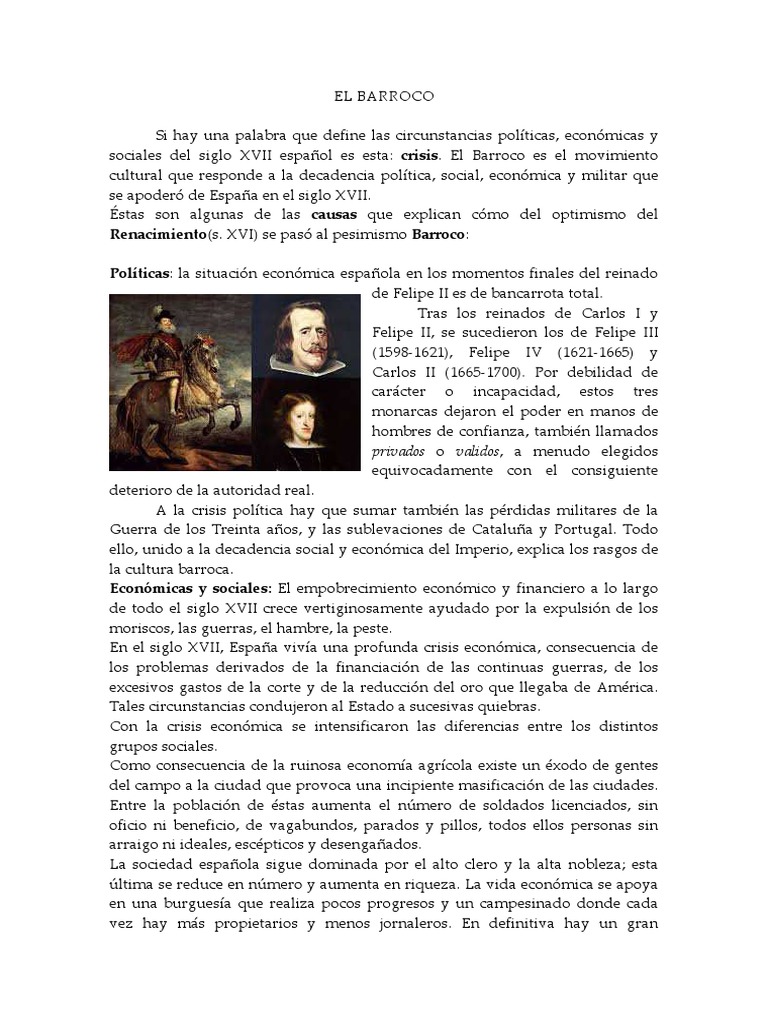 EL BARROCO INTRODUCCIÓN.pdf | Barroco | España