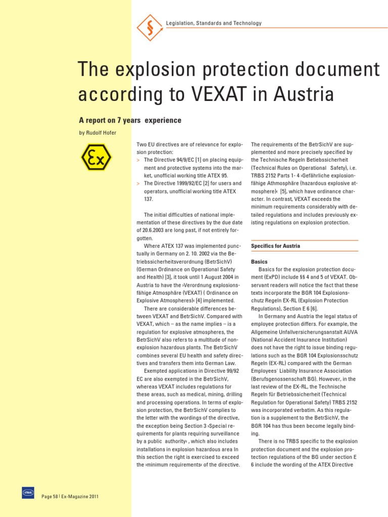 14 The Explosion Protection Document According To VEXAT in Austria Ex-Magazine 2011 Low-14 | PDF ...