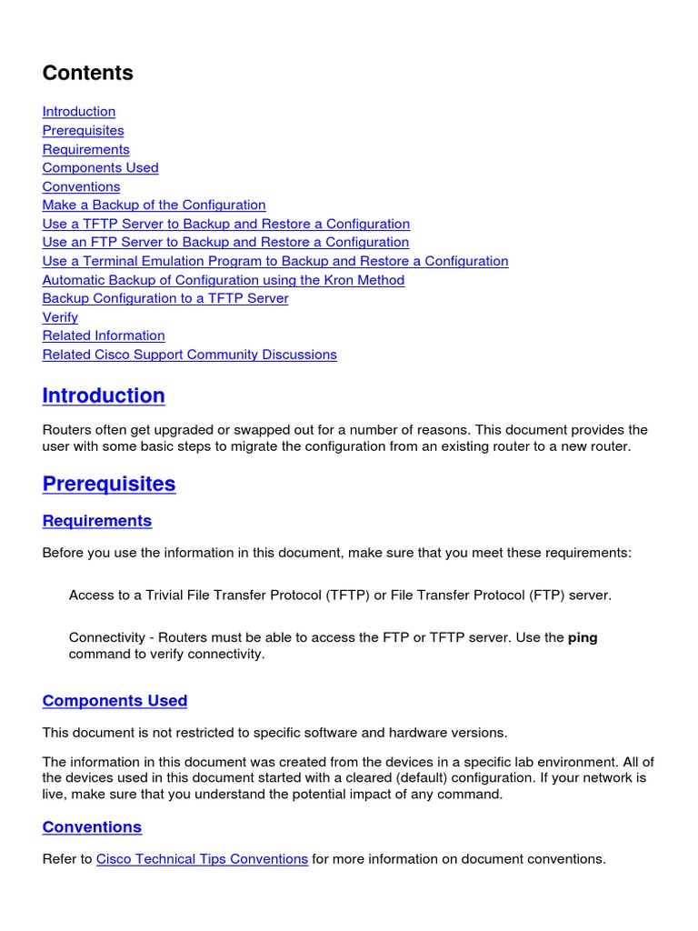 Cisco Backup and Restore A Configuration | PDF | File Transfer Protocol ...