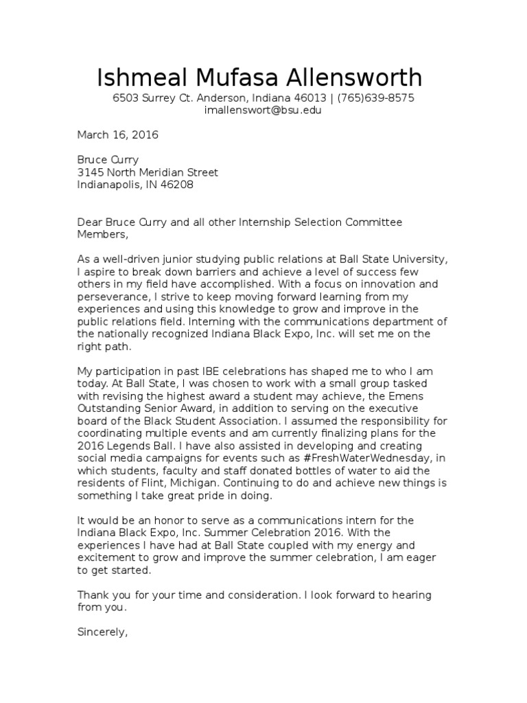 Final Cover Letter | PDF