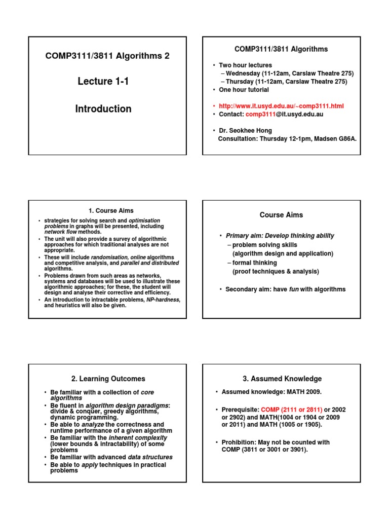 Comp 3111 | PDF | Mathematical Optimization | Time Complexity