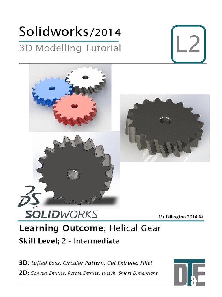 Solidworks Tutorial - Helix Gear | PDF | Gear | Rotation Around A Fixed ...