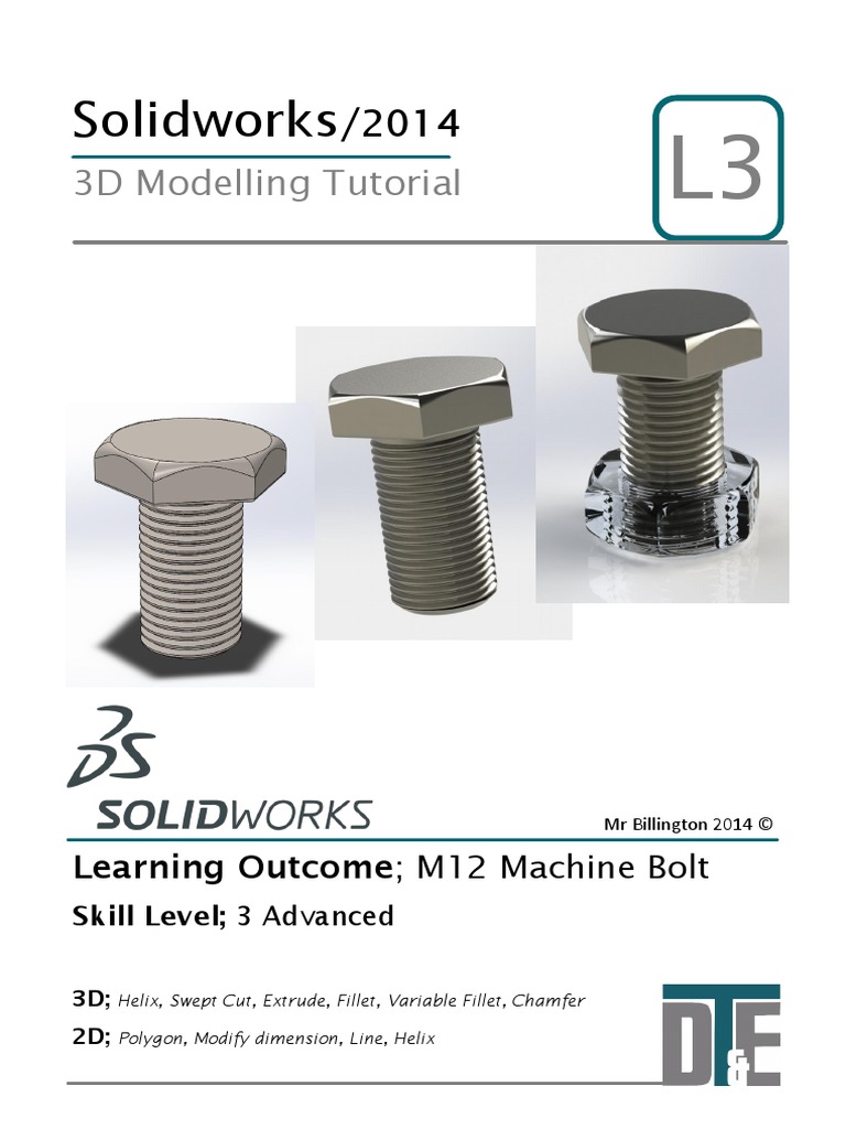 9 Solidworks Tutorial Bolt Screw Extrusion