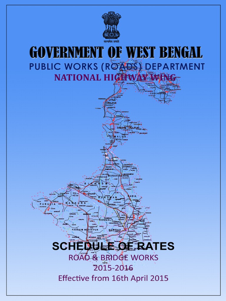 WB PWD Schedule-Sor NH 2015-16 | PDF | Road Surface | Asphalt