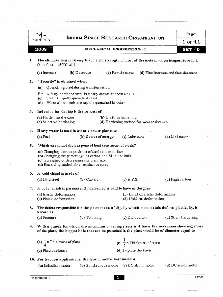 PSU Solved Question Papers of Mechanical Engineering | PDF PSU Solved Question Papers of Mechanical Engineering | PDF