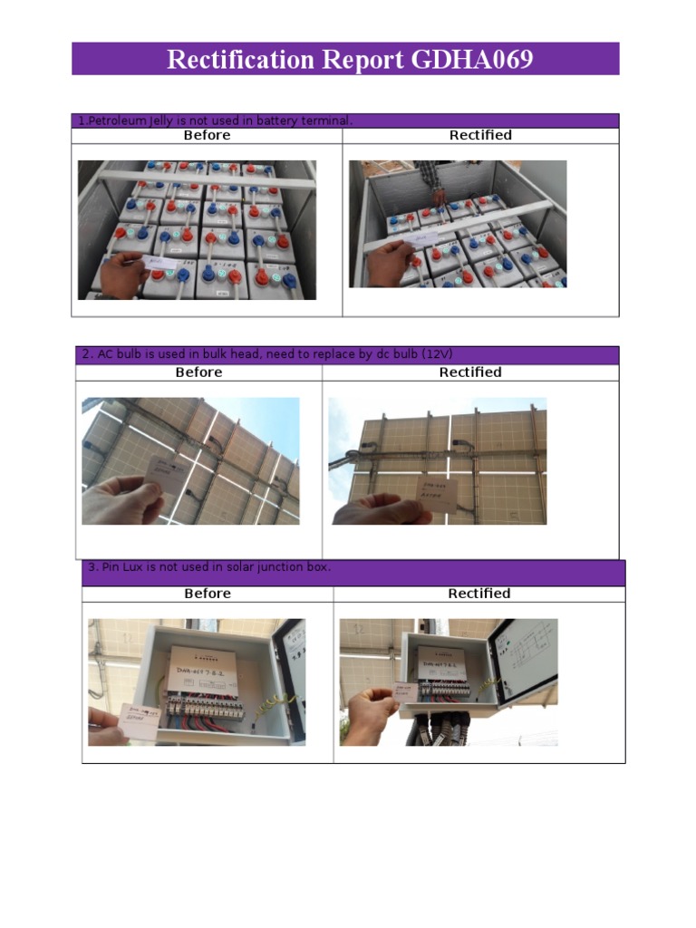 069 Rectification Report | PDF