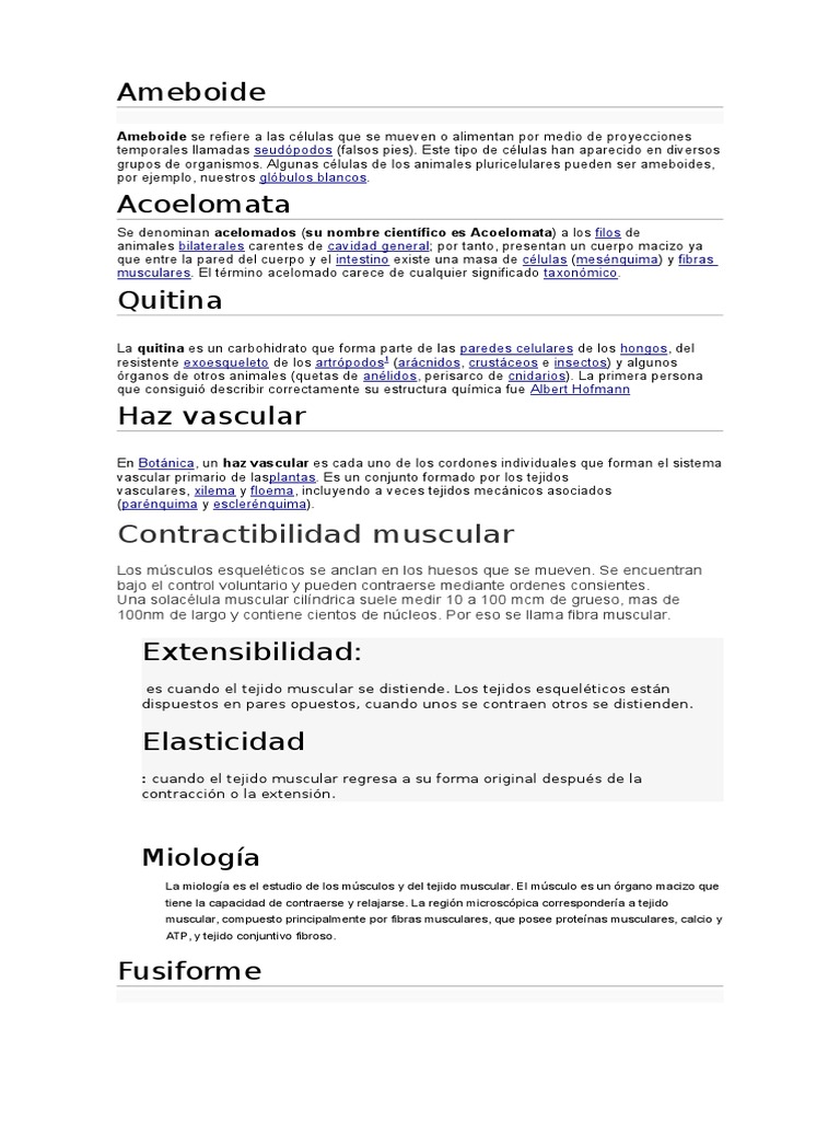 Ameboide | PDF | Músculo | Fibra dietética