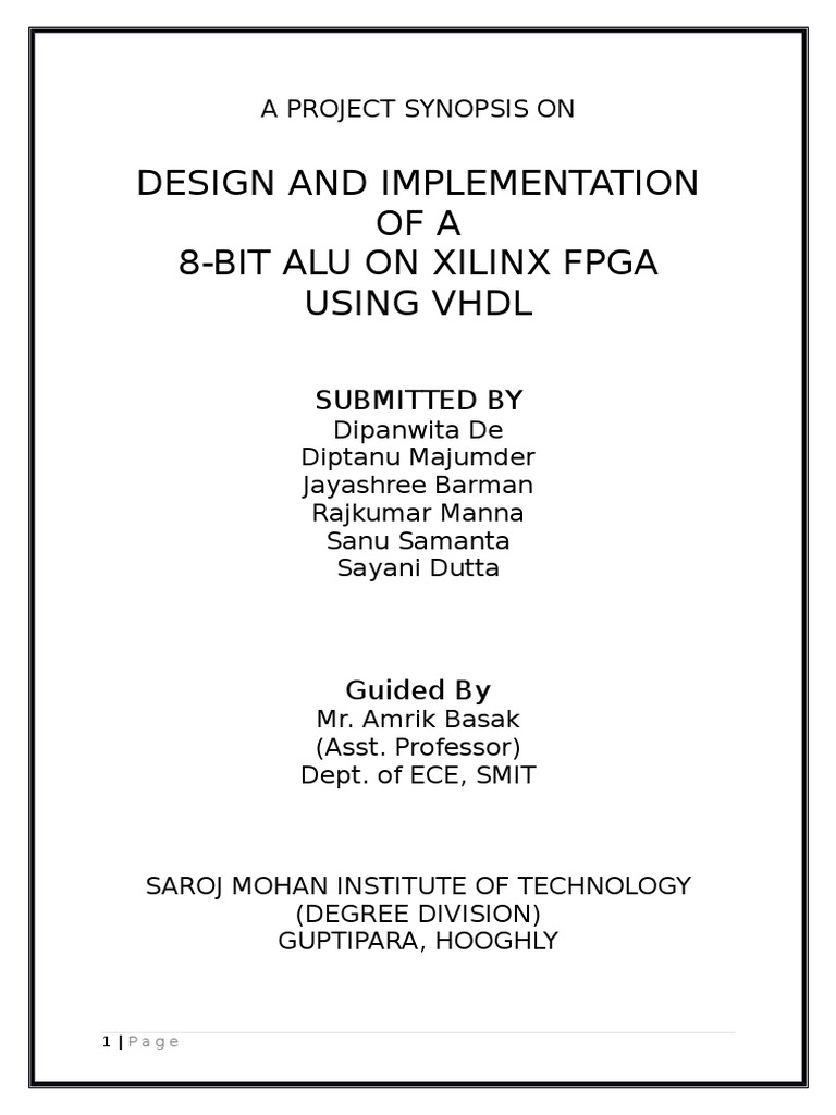8 Bit ALU by Xilinx | PDF | Field Programmable Gate Array | Vhdl