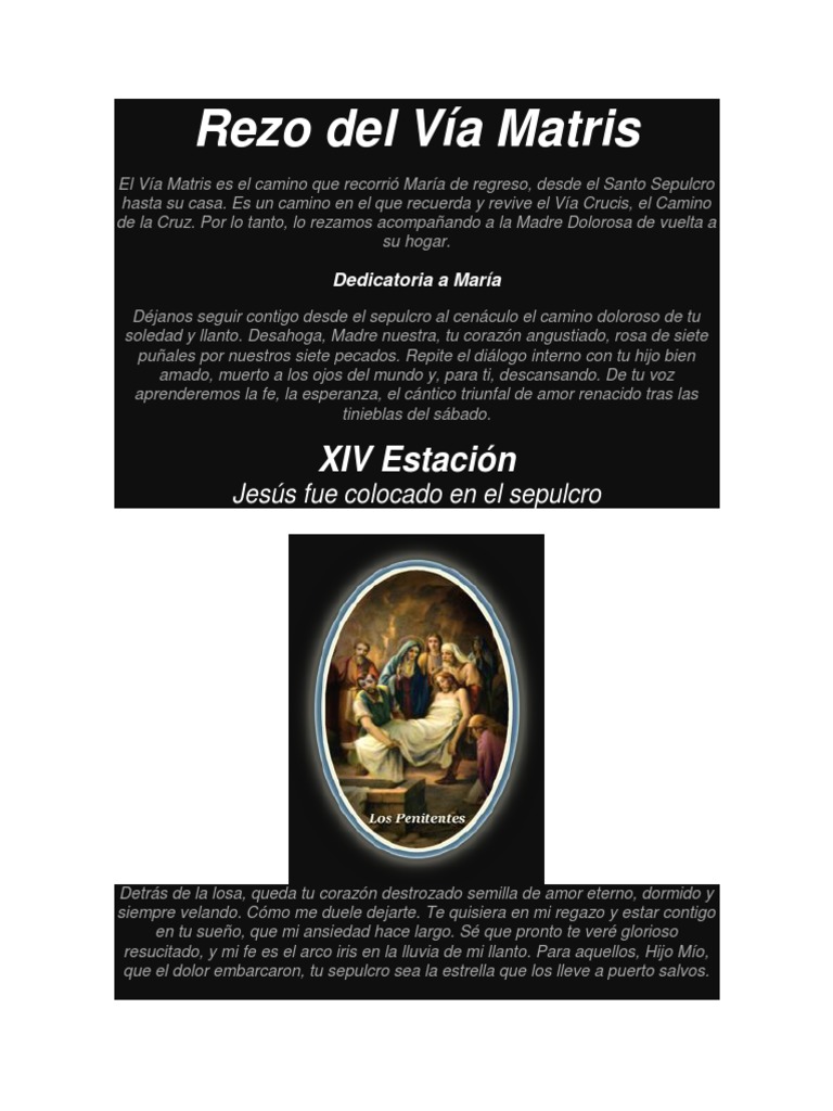 Rezo Del Vía Matris | PDF | María, madre de Jesús | Pecado