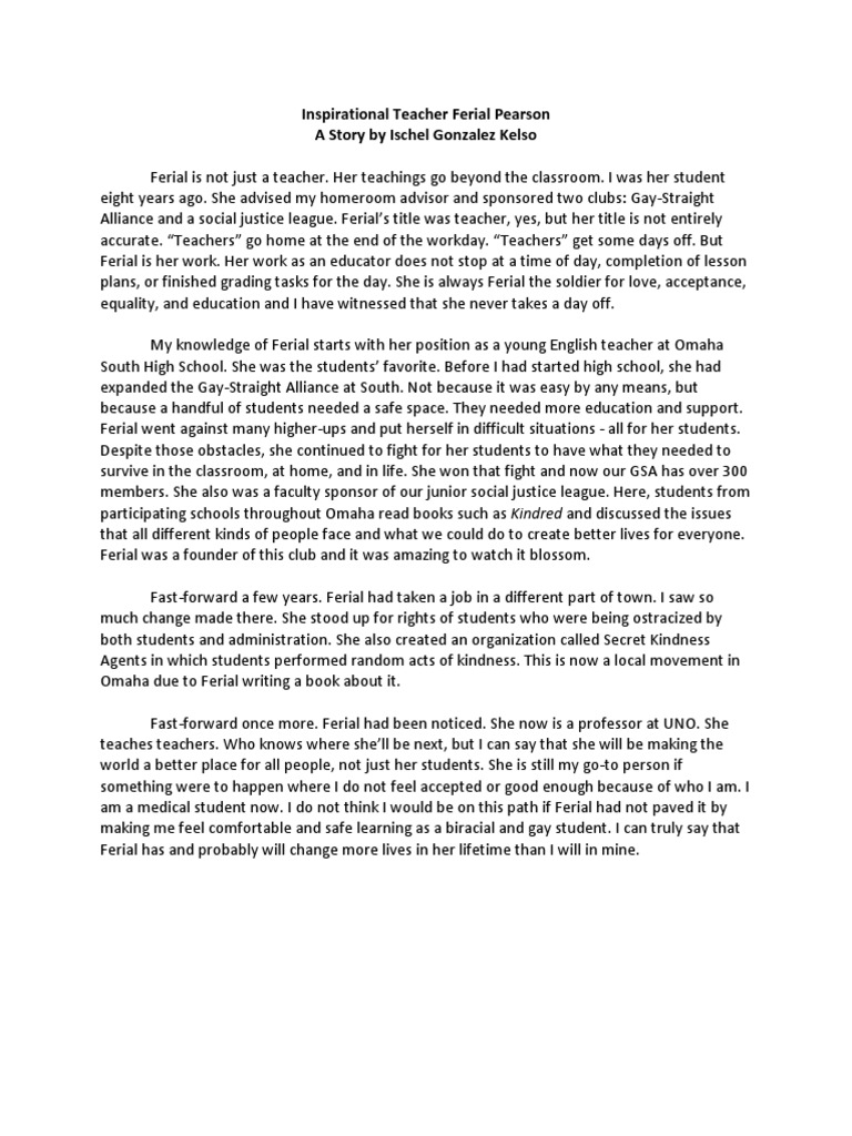 Pearson Nomination Essay | Download Free PDF | Teaching | Cognition