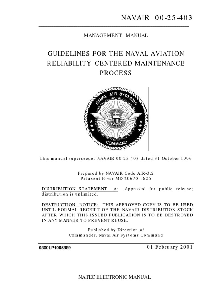 Guidelines For The Naval Aviation RCM PDF | PDF | Reliability Engineering | System